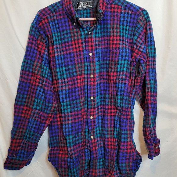 Pendleton | Shirts | Vintage Lobo Pendleton Rainbow Black Check Adult ...
